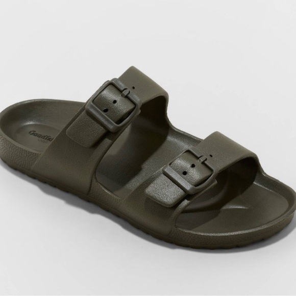 Goodfellow & Co | Shoes | Nwt Mens 2 Band Slide Sandals Olive Green ...